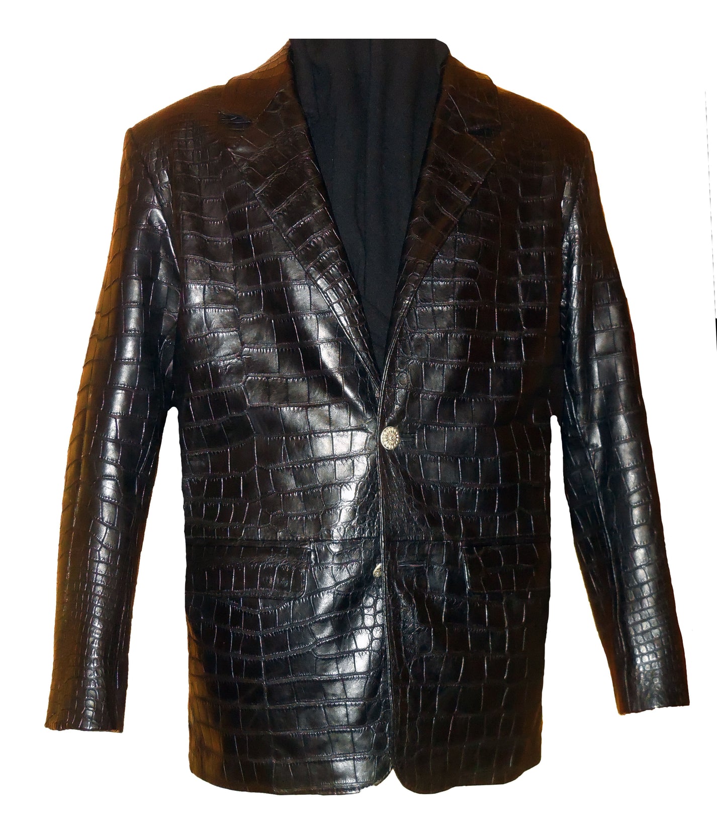 Alligator Blazer|Genuine Alligator Jacket|Alligator Skin Jackets|44-46 ...