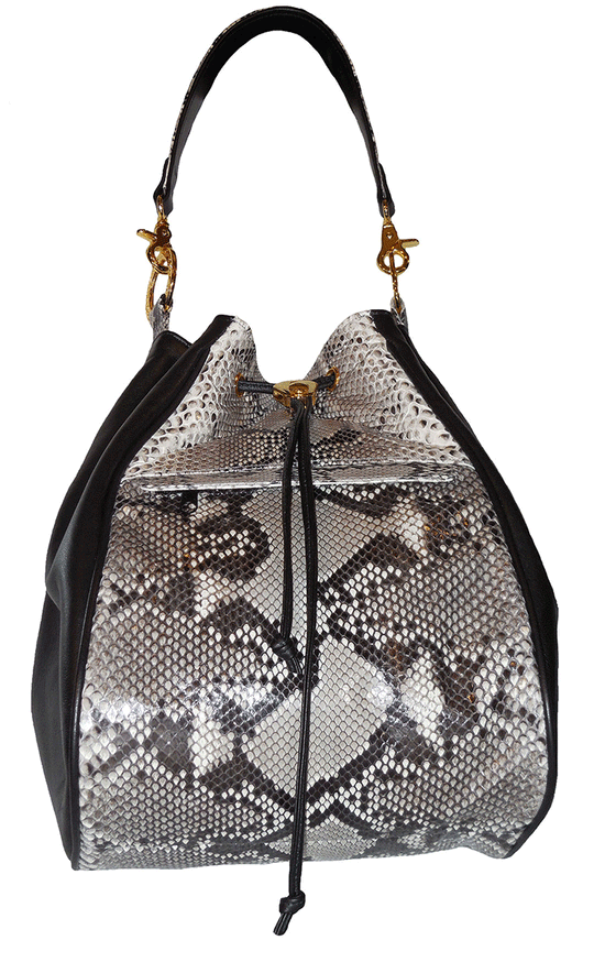 Python Snake Skin Handbag|Genuine Python Snakeskin Drawstring Handbag ...